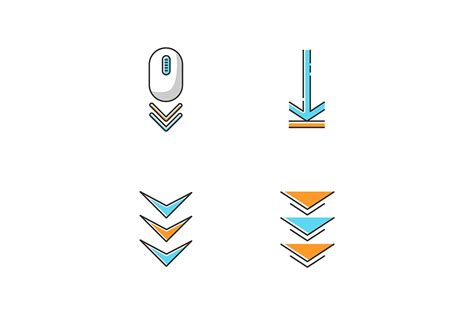 Scrolling Down Uploading Indicators Outline Icons ~ Creative Market
