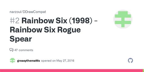 Rainbow Six Rainbow Six Rogue Spear Issue Narzoul DDrawCompat GitHub