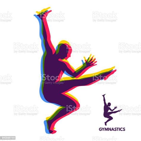 체조 선수 이다입니다 댄서의 실루엣입니다 아이콘 건강 및 피트 니스 커뮤니티 체조 활동입니다 스포츠 기호입니다 벡터