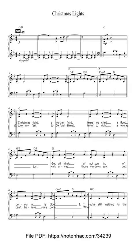 Christmas Lights Level Intermediate Free Piano Sheet Music Pdf