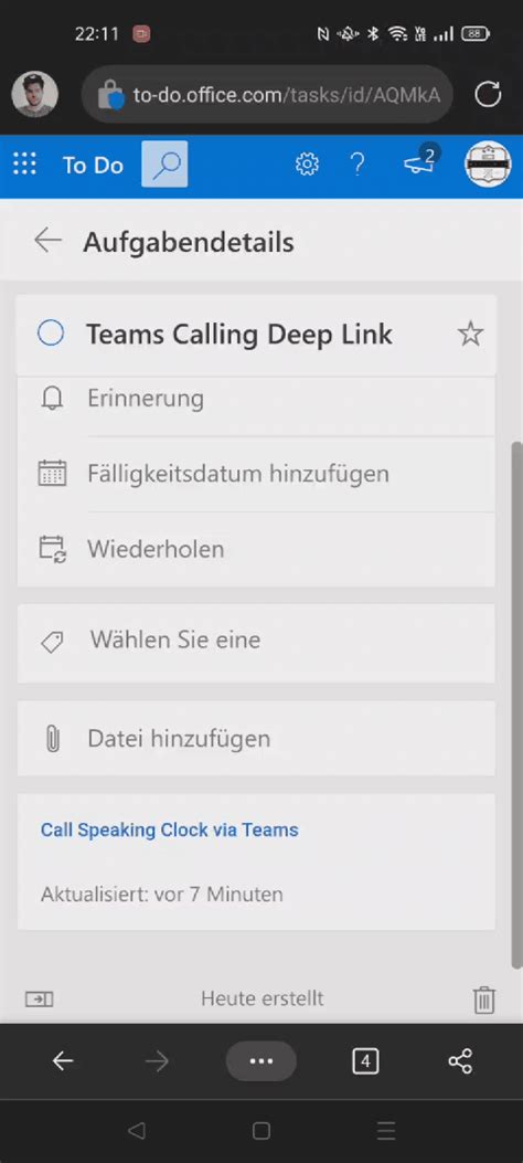 creating microsoft teams calling deep links