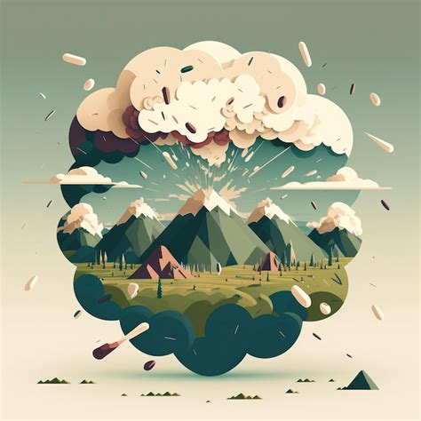 Premium Photo Flat Color Illustration Of Particle Explosion