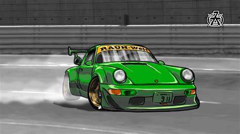 Rwb Porsche 964 Vector Drift Behance