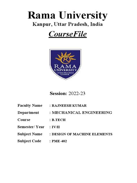 Ru Course File Format Pdf Curriculum Innovation