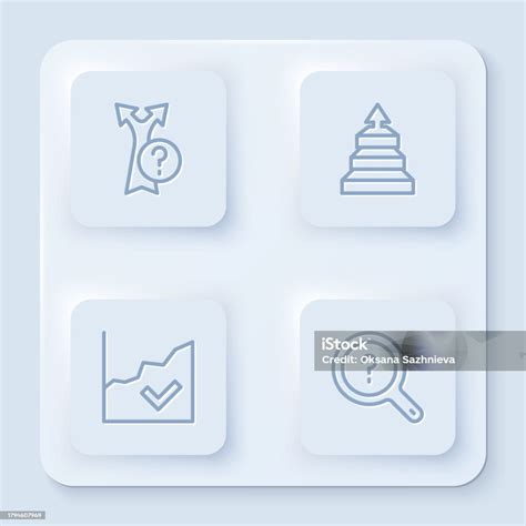 선 화살표 피라미드 차트 인포그래픽 재무 성장 증가 및 알 수 없는 검색을 설정합니다 흰색 사각형 버튼입니다 벡터 0명에 대한 스톡 벡터 아트 및 기타 이미지 Istock