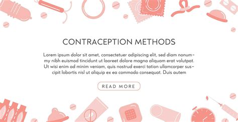 Birth Control Methods Horizontal Banner Template With Place For Text