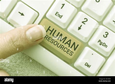 Hand Writing Sign Human Resourcesthe People Who Make Up The Workforce Of An Organization