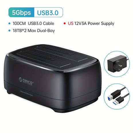 US PLUG ORICO SATA To USB Hard Disk Docking Station For SSD Disk Case Gbps Speed