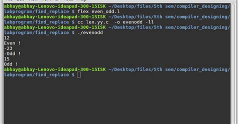 Lex Program To Identify The Number Is Even Or Odd