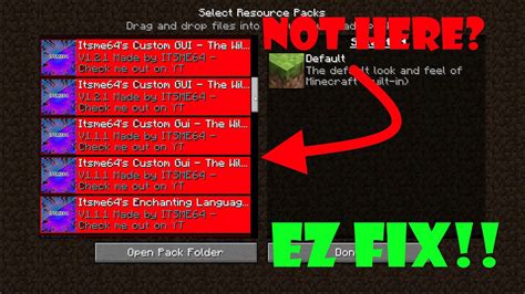 Minecraft Texture Pack Not Showing Up In Game FIX Can T See Pack Inside Minecraft Java