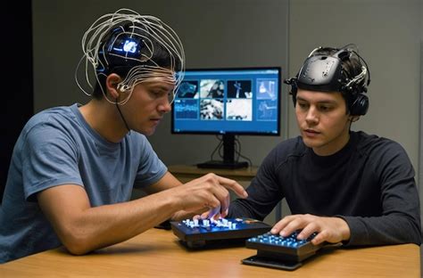 Premium Photo Futuristic Neural Interface Experiment