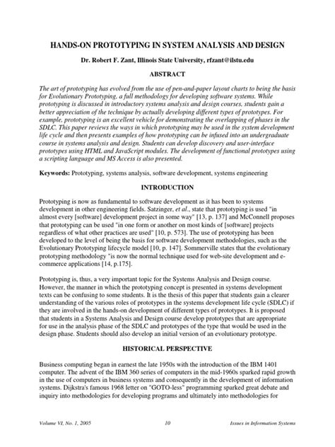 Hands On Prototyping In System Analysis And Design Pdf Software Prototyping Software