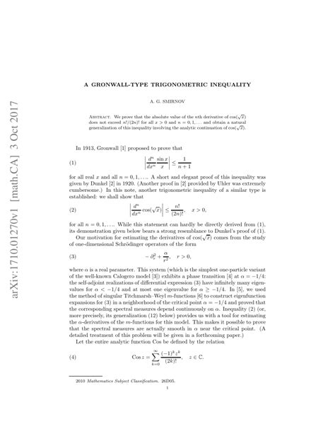 Pdf A Gronwall Type Trigonometric Inequality