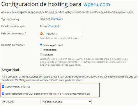 ¿cómo Activar Mi Certificado Ssltls Gratuito Lets Encrypt En Plesk Hosting Peru