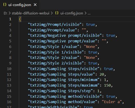 txt2img sampling method value is gone from the ui config file of
