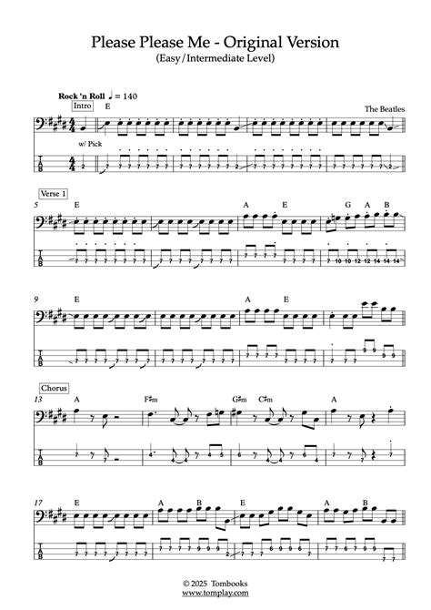 Please Please Me Original Version Easyintermediate Level The