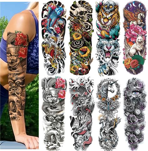 Military Temporary Tattoo Sleeves Full Arm Large War