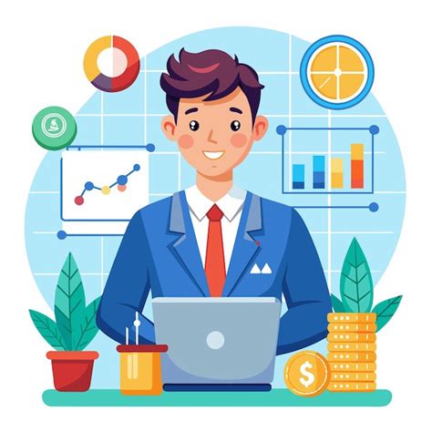 Premium Vector Flat Style Vector Financial Analyst Illustration