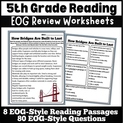 5th Grade Ela Reading Eog Review Test Prep Reading Passage Practice