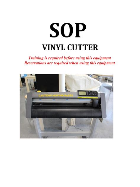 Sop Of A Vinyl Cutter Pdf