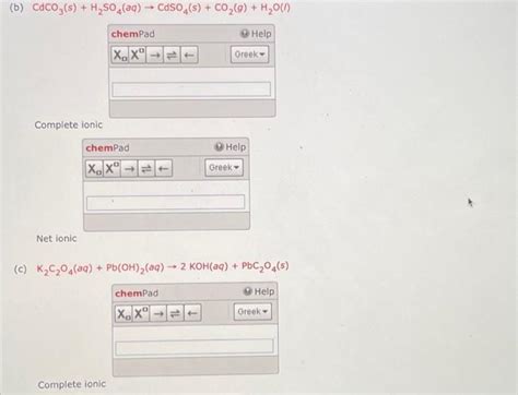 Solved From The Balanced Molecular Equations Write The
