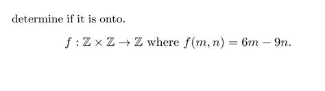 [solved] determine if it is onto [ f mathbb{z} times