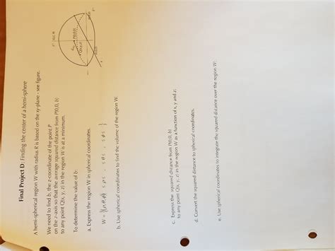Solved Final Project D Finding The Center Of A Hemi Sphere