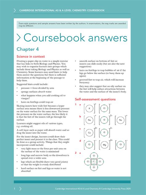 coursebook answers chapter 4 asal chemistry pdf chemical bond