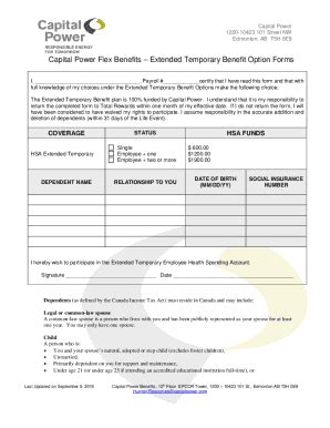 Fillable Online Extended Temporary Benefit Option Forms Fax Email Print PdfFiller