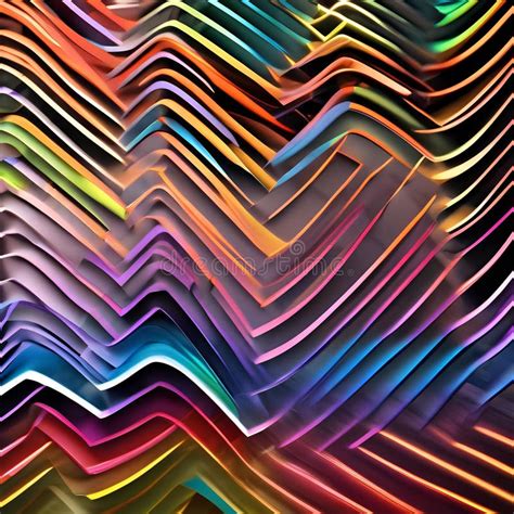 Abstract Representation Of Sound Waves In Vibrant Rainbow Colors1 Stock Illustration