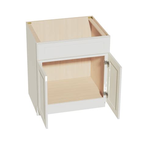 Tw Sb30 Creamy White Shaker 30 2 Doors 1 False Drawer Sink Base Cabi