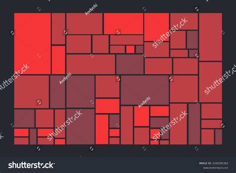Red Treemap Graph Template Vector Illustration Stock Vector Royalty