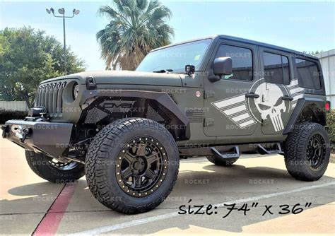 4x4 Skull Off Road Sticker Skull Punisher Stickers Decal Both Side Kit