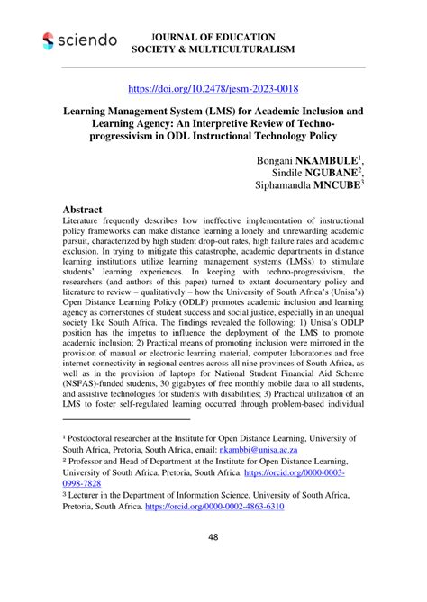 PDF Learning Management System LMS For Academic Inclusion And Learning Agency An