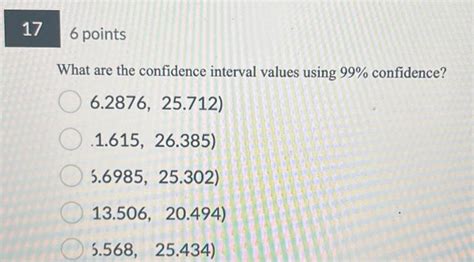 17 6 Points What Are The Confidence Interval Values