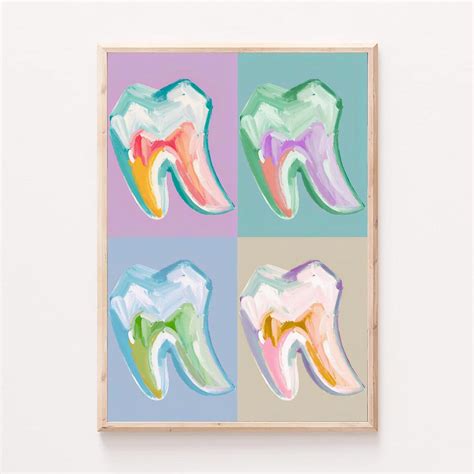 Abstract Tooth Art Dental Office Print Dentist Clinic Decor Sign