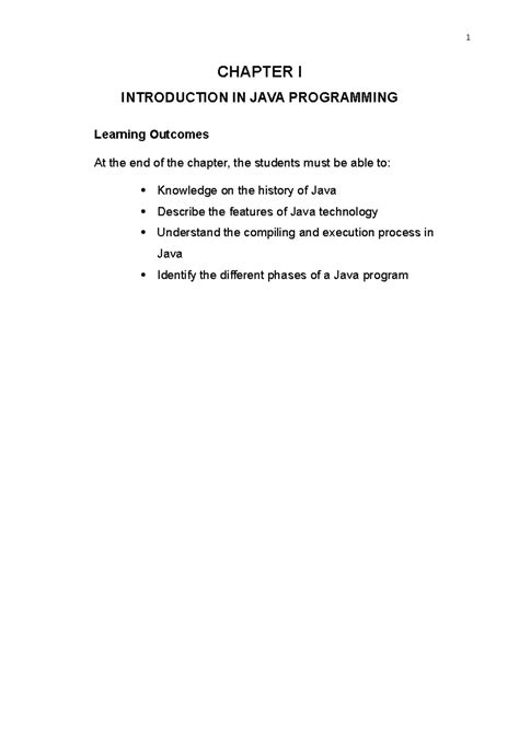 Chapter Ifinal Computer Programming In Java Chapter I Introduction In Java Programming