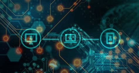 Animation Of Flowchart Icons And Computer Language Over Circuit Board Pattern Stock Footage