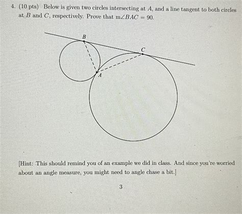 solved 4 10 pts below is given two circles intersecting