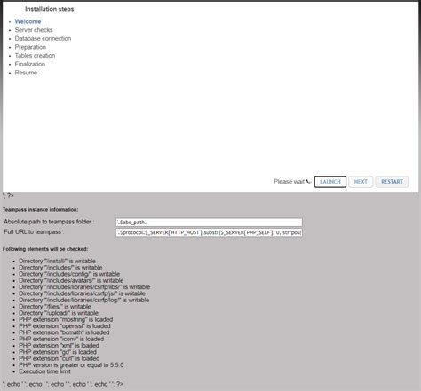 Stucks On Server Check Procedure During Installation · Issue 2854 · Nilsteampassnetteampass