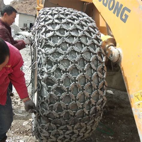 13mm Ring 235 25 Wheel Loader Tire Protection Chains With 300kg Twchains