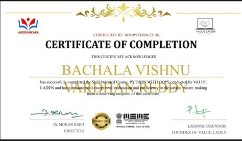 Bachala Vishnuvardhan Reddy On Linkedin Successfully Completed Python Workshop 🧑‍💻