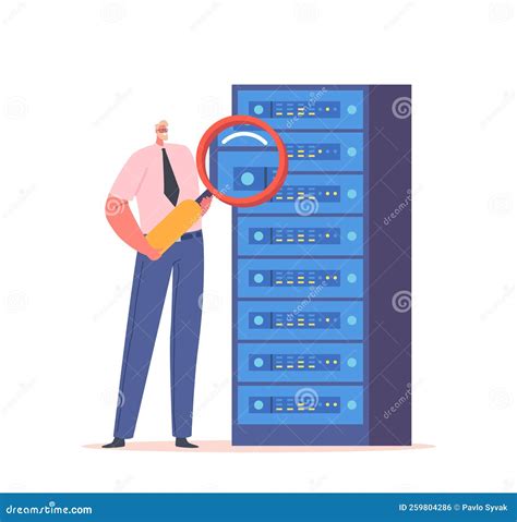 System Administrator Working With Server Rack Cabinets And Computer Datacenter Sysadmin Male