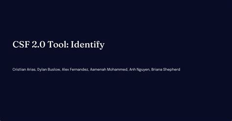 Csf 20 Tool Identify