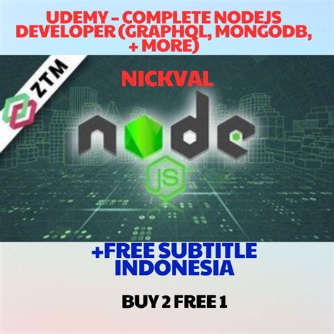 jual udemy complete nodejs developer graphql mongodb more