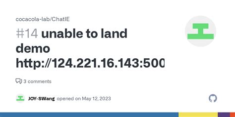 Unable To Land Demo Issue Cocacola Lab ChatIE GitHub