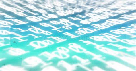 Digital Image Of Binary Coding Data Processing Against Blue And Green