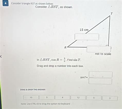 Solved 4 Consider Triangle Rst As Shown Below Consider Rst As Shown