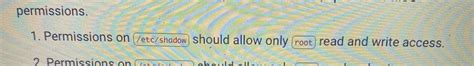 Solved Permissionspermissions On Etcshadow Should Allow