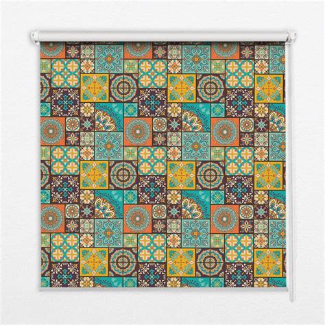 Blinds Light Diffusing And Room Darkening Colorful Mandala Blue And